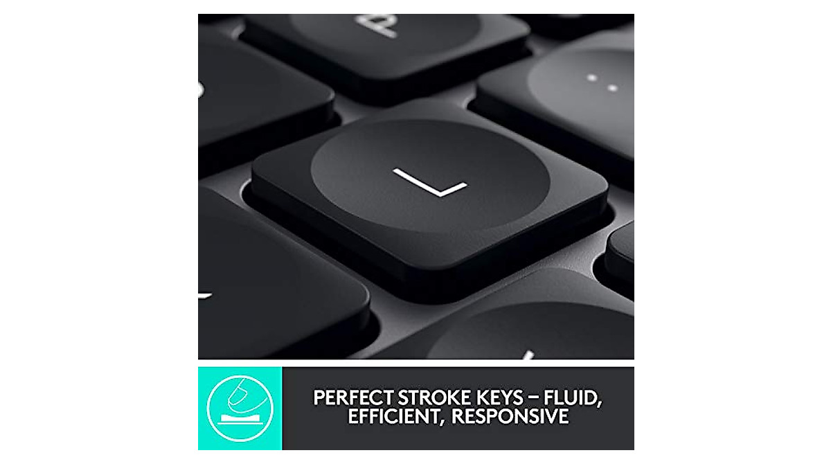 Logitech MX Keys Wireless Keyboard with Ergonomic Palm Rest - Graphite