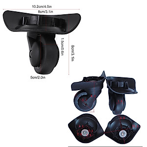 Samsonite Wheels Replacement, 2Pcs A53 Trolley Case Luggage Wheel Universal Travel Suitcase Caster Wheels Bearing Swivel Wheel