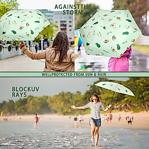 Unaone Mini Umbrella, Lightweight Portable Travel Umbrella with Case, Small Compact Sun and Rain Umbrellas UV Protection for Women and Men