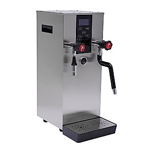GEYOPMID Commercial Milk Frother, 2500W Commercial Steam Water Boiling Machine Espresso Coffee Milk Foam Maker 12L LED Screen Display Electric Milk Foam Machine Suitable for Cafe/Bubble Tea Stores