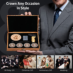 Woodward & Cass Whiskey Smoker Kit with Torch - 8 Piece Set - Drink Smoker Infuser Kit with Wood Box, Torch, Smoker, 4 Wood Chip Flavors, and Recipe Booklet - Bourbon Smoker Kit for Drinks