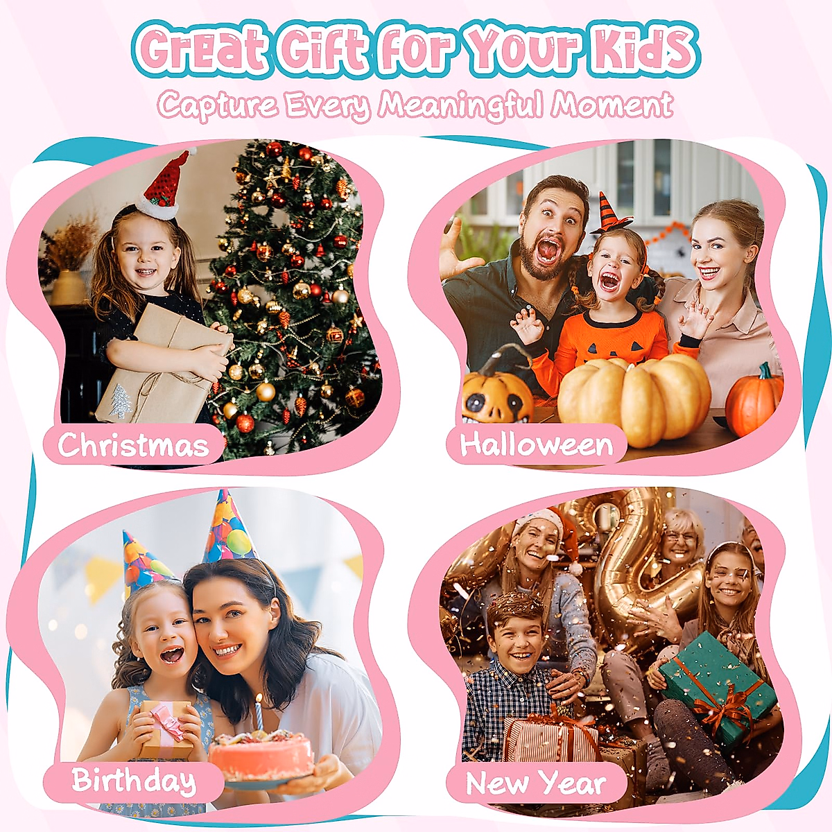 Kids Camera Toddler Camera for Girls Boys,32MP Selfie Kids Toy Digital Camera with No Game,32GB Card,1080P Digital Video Camera for Kids 3-8 Years Old,Perfect Christmas Birthday Gifts for Toddlers