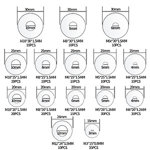 230 Pcs Stainless Steel Large Fender Washers, 15 Sizes Flat Penny Washers Assortment Kit for Car Ship Assembly, Furniture Installation, Electrical Connections, DIY Project (230)