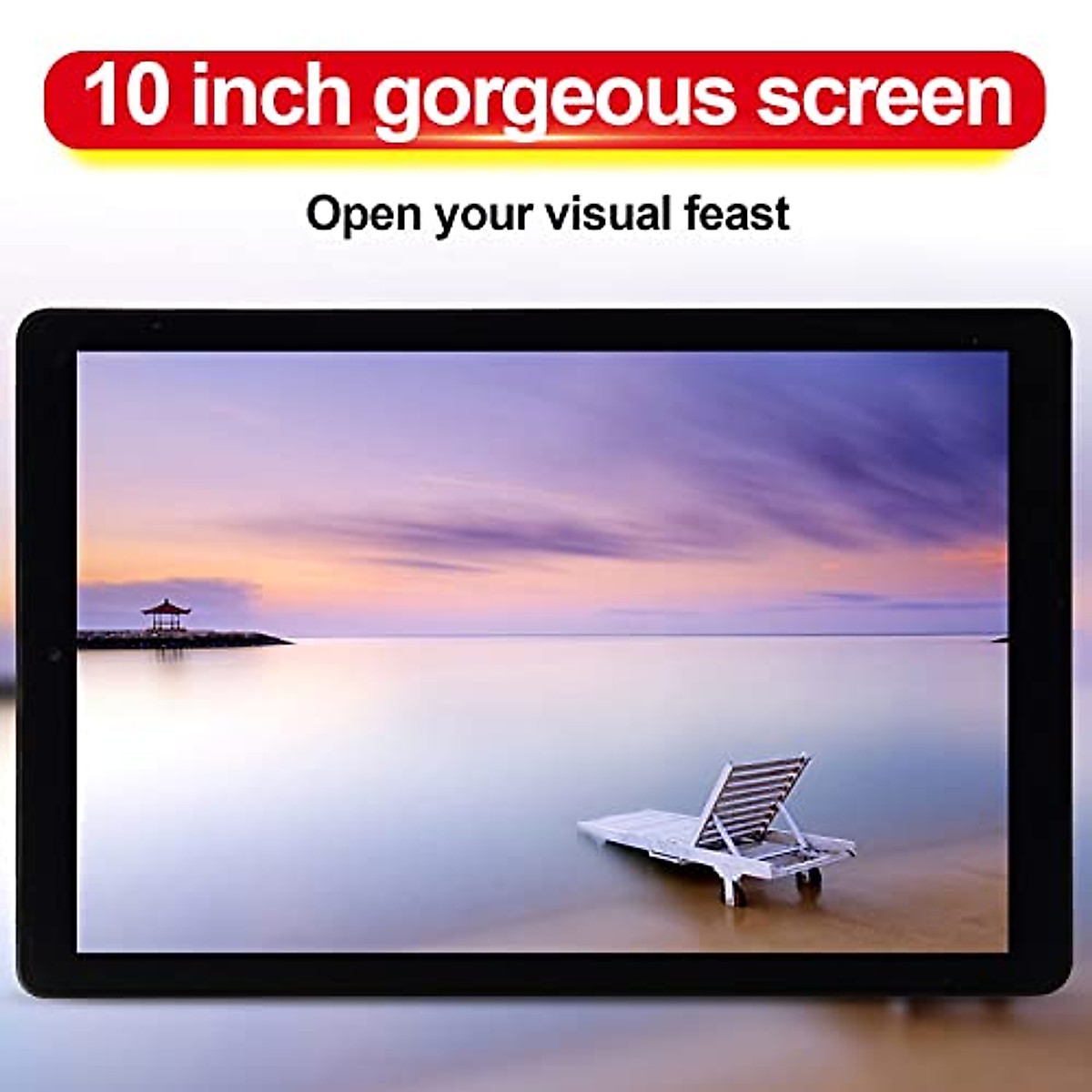 Kids Tablet, 10in LED Screen IPS HD Display Tablet 32G Memory Large Capacity 8 Core Processor 5G WiFi Dual Band Toddler Tablet for Video US Plug 100 to 240V (US Plug)