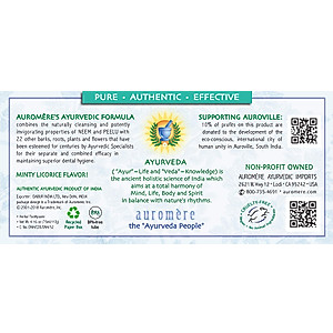 Auromere Ayurvedic Herbal Toothpaste, Classic Licorice Flavour - Vegan, Natural, Non GMO, Fluoride Free, Gluten Free, with Neem & Peelu (4.16 oz), 1 Pack