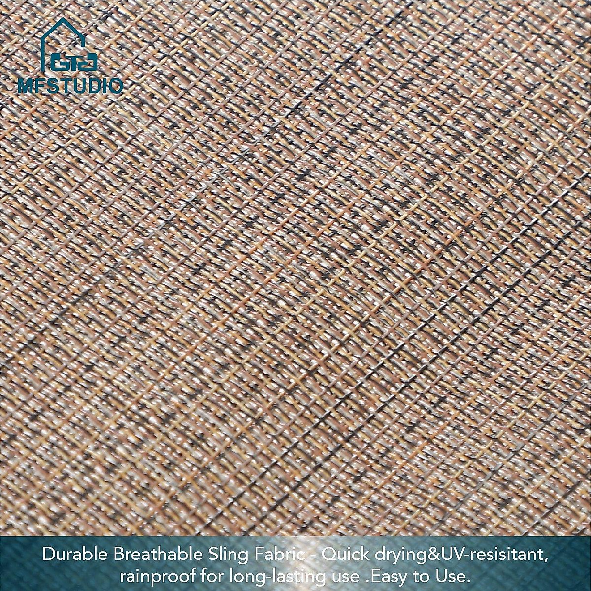 MFSTUDIO 2 Pieces Patio Dining Textilene Metal Swivel Chairs Weather Resistant Garden Outdoor Modern Furniture, Sling Mesh Black Steel Frame