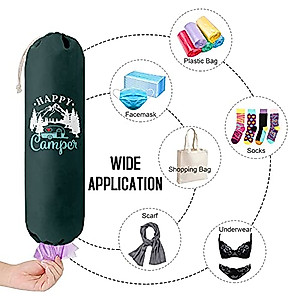 Happy Camper, Grocery Bags Holder Organizer For Shopping Bags, Wall Mount Plastic Bags Storage Container Dispensers, Gift For The Preferred Family And Friends