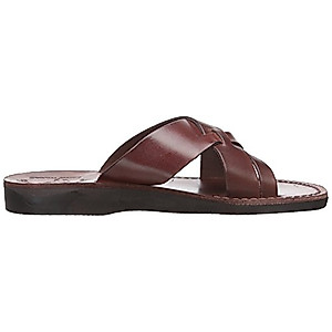 Jerusalem Sandals Jesse - Leather Woven Strap Sandal - Brown