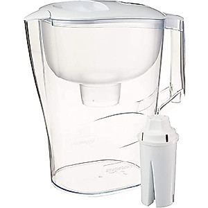 Amazon Basics 10-Cup Water Pitcher with Filter Included, Compatible with Brita