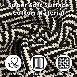 Tyrot Boho Small Bathroom Rugs 2x3 Washable Rug for Entryway Woven Cotton Black and Cream Front Door Mat Farmhouse Reversible Low Pile Front Porch Rug Carpet for Kitchen Foyer Entrance Indoor Laundry