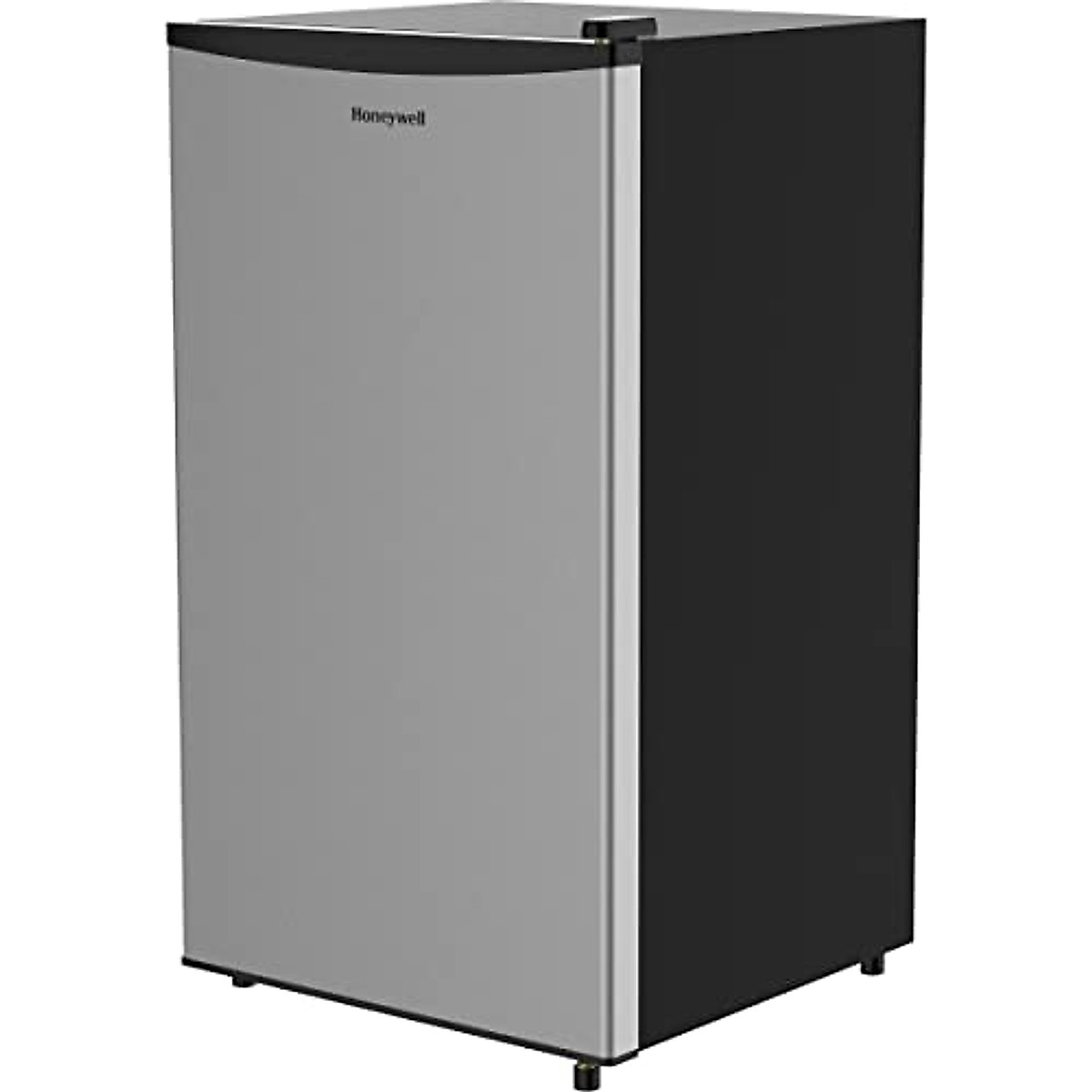 Honeywell Compact Refrigerator 3.3 Cu Ft Mini Fridge with Freezer, Single Door, Low noise, Removable Shelves, for Bedroom, Office, Dorm with Adjustable Temperature Settings, Stainless Steel