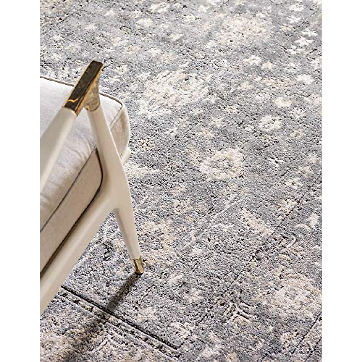 Rugs.com Oregon Collection Rug – 8' x 10' Gray Low-Pile Rug Perfect for Living Rooms, Large Dining Rooms, Open Floorplans
