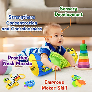 Baby Tummy Time Pillow Toys For 3-6 Months, Newborn 2 3 Month Old Baby Toys Development Pillow Prop, Infant Toys For 2 3 4 5 6 Months+, Ergonomic Design Perfect Toys For Infant 0-3 & 3-6 Months