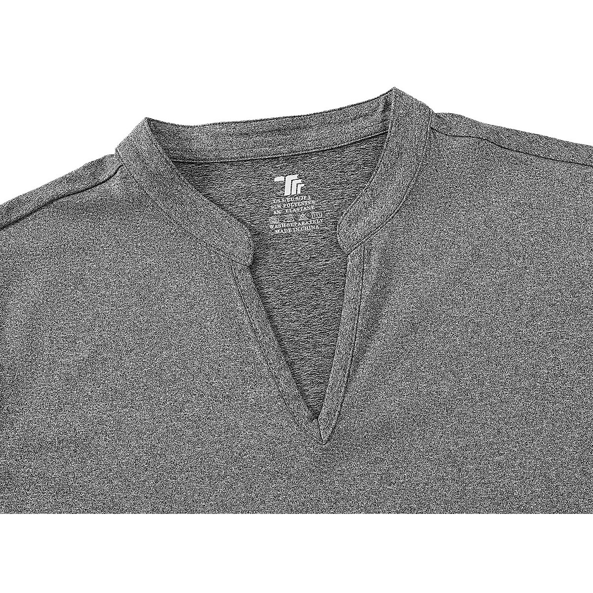 BGOWATU Women's Golf Polo T-Shirts Sleeveless V Neck Collarless Tennis Shirts UV Protection Quick Dry Lightweight Dark Gray L