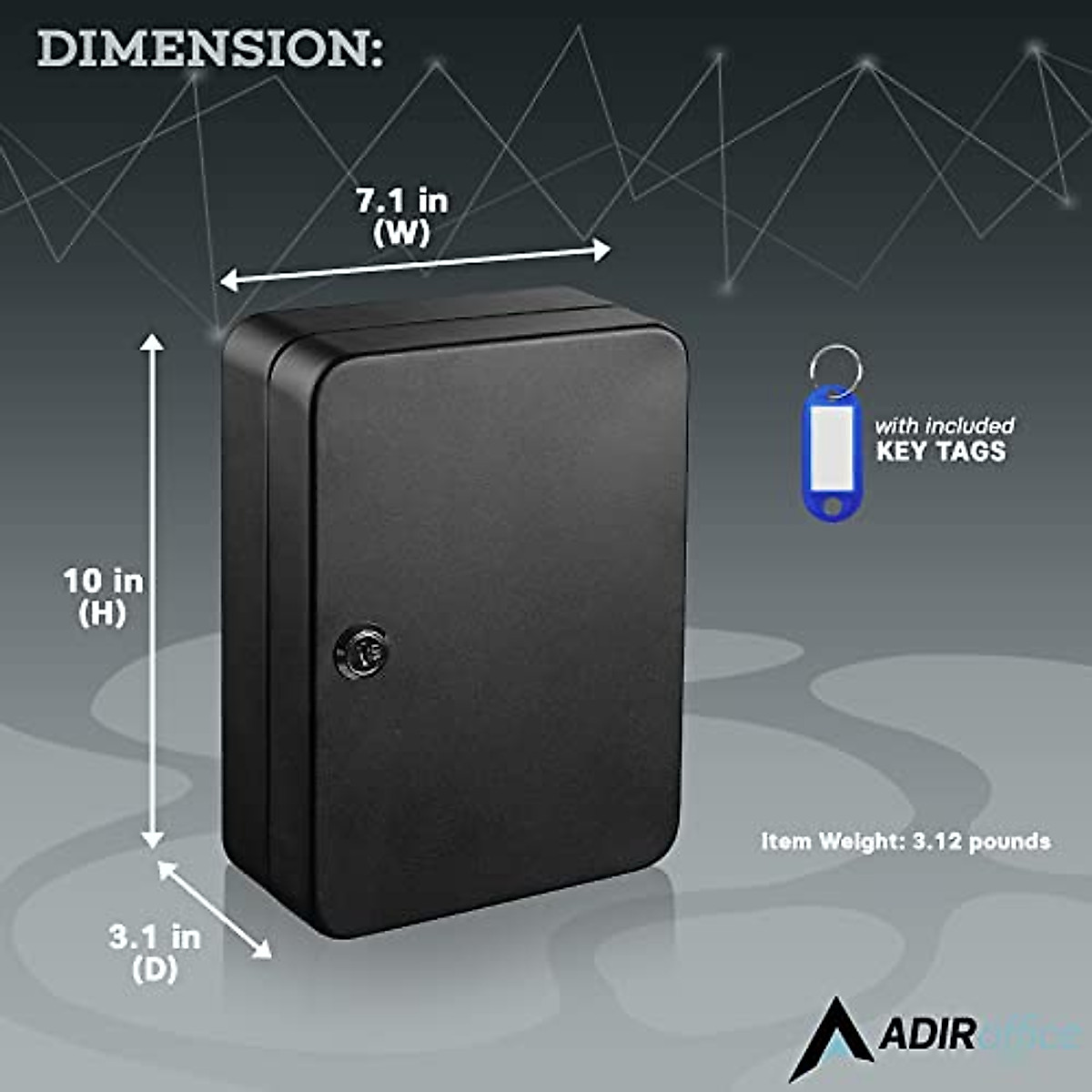 AdirOffice Key Lock Box for Secure Key Organization