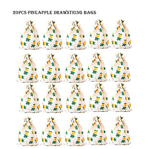 RIGHTA TECH Pineapple Gift Treat Bags Drawstring Gift Bag Pineapple Favor Bag for Wedding Bridal Shower Birthday Party Hawaiian Luau,Summer Beach Tropical Party Decorations