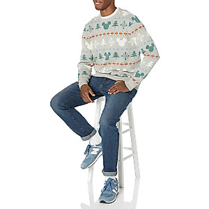 Amazon Essentials Disney | Marvel | Star Wars Men's Crew Sweaters, Mickey Fair Isle - Mens, X-Large