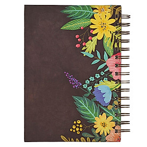 Christian Art Gifts Journal w/Scripture With God All Things Are Possible Mathew 19:26 Bible Verse Floral 192 Ruled Pages, Large Hardcover Notebook, Wire Bound