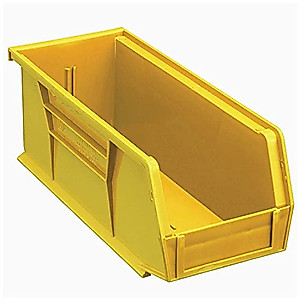 Plastic Storage Bin, 4-1/8 x 10-7/8 x 4, Yellow - Lot of 12