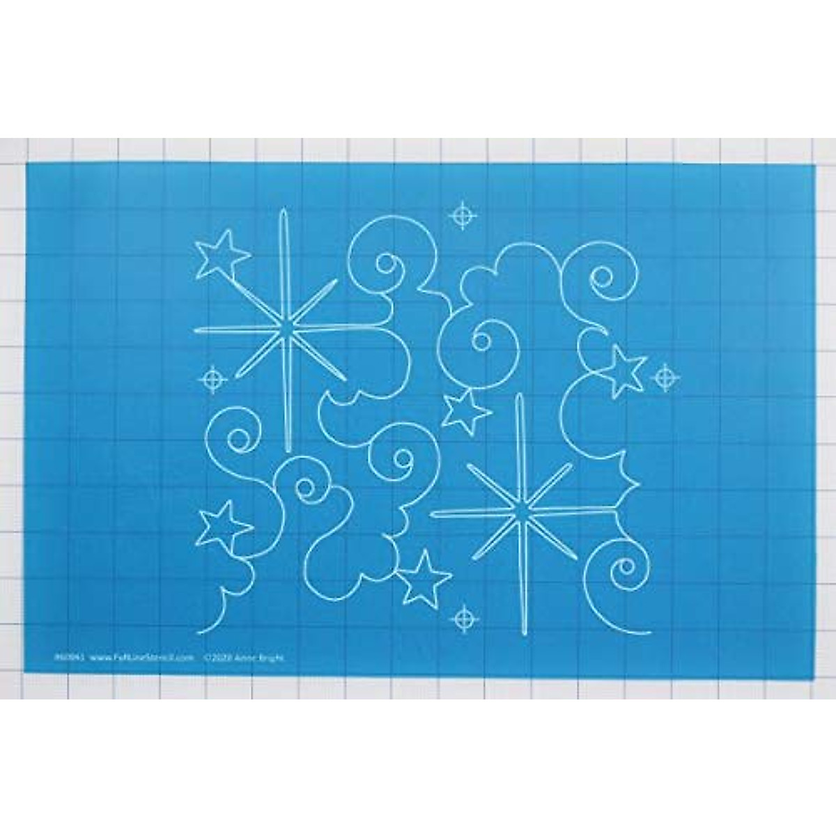 Hancy Creations Christmas Holiday Bundle, Pack of 3 Full Line Stencils, #40005 White Winter with Snowman Border, #60041 Christmas Star, #60042 Christmas Lights (40005, 60041, 60042)