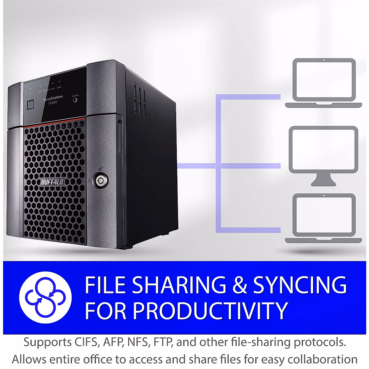 BUFFALO TeraStation 3420DN 4-Bay SMB 8TB (2x4TB) Desktop NAS with Hard Drives Included Network Attached Storage