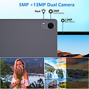 Hot Pepper Android Tablet 10 inch,Android 12 Tablet,6GB RAM 128GB ROM Tablet with 5MP+13MP Dual Camera,1280x800 HD Touch Screen,6580mAh,Octa-Core Tablet for Working,Split Screen Support