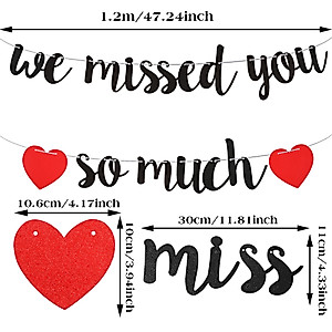 Welcome Home Banner, We Missed You So Much Banner Welcome Home Sign Friendsgiving Sign Banner for Reunion Military Return Party Graduation Happy Homecoming Party, Black