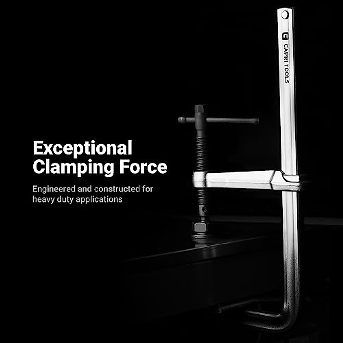 Capri Tools 8-Inch Heavy Duty All Steel Bar Clamp, 4-3/4-Inch Throat Depth, 2,204 lb Clamping Force