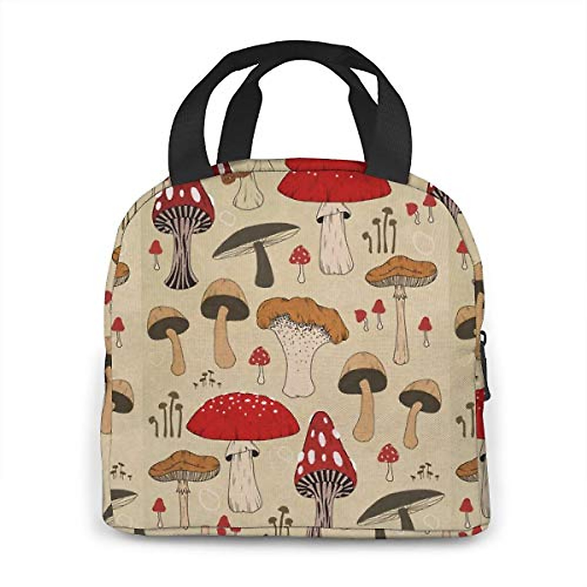 The Various Mushroom Art Lunch Bag For Women Girls Kids Insulated Picnic Pouch Thermal Cooler Tote Bento Large Meal Prep Cute Bag Big Leakproof Soft Bags For Lunch Box, Camping, Travel, Fishing