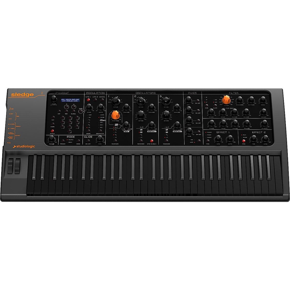 Studiologic Sledge 2 Black Edition Synthesizer with 61-Key Semi-Weighted Keyboard