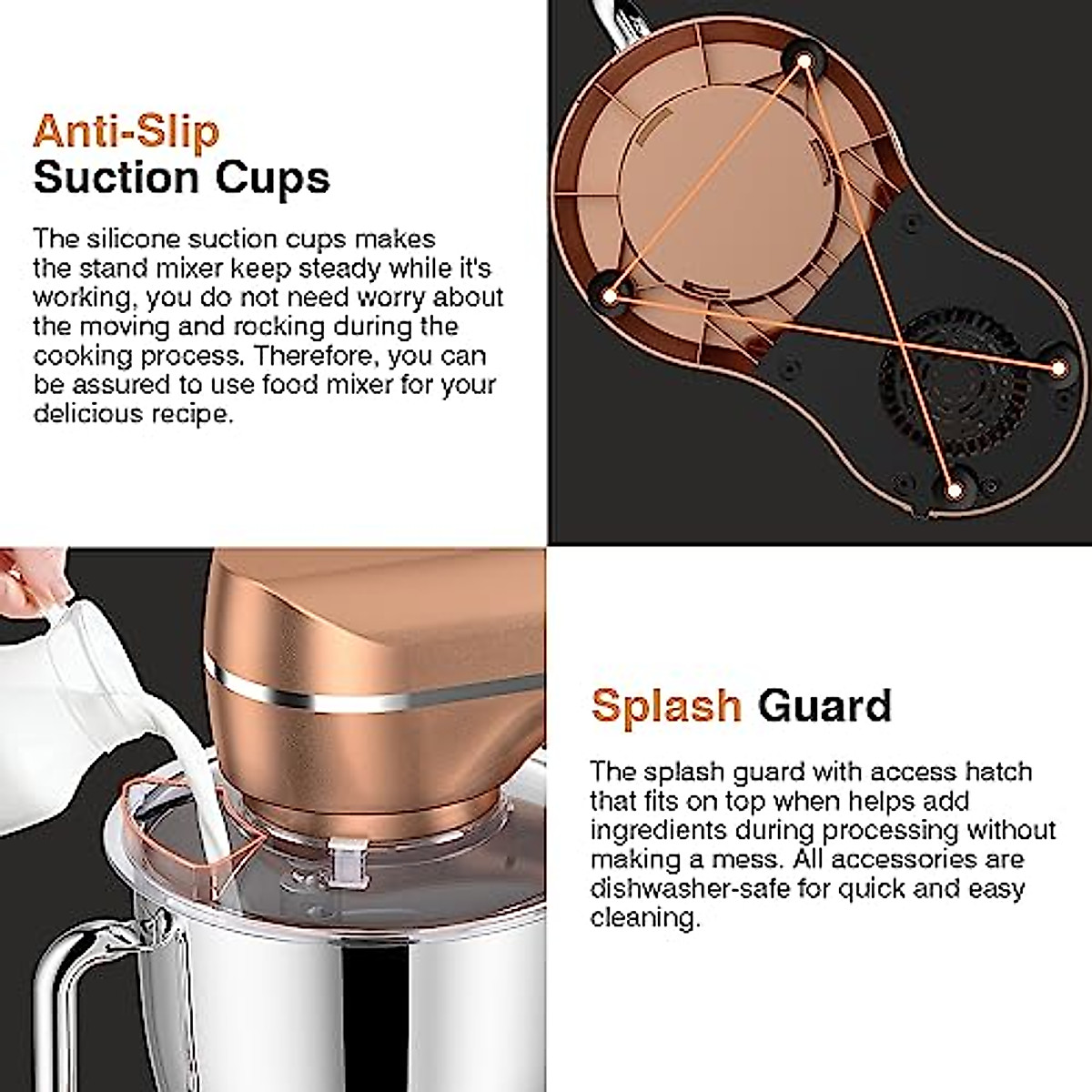 Mini Angel Stand Mixer,10-Speed Kitchen Electric Mixer,Tilt-Head Food Mixer with Dough Hook, Wire Whisk, Flat Beater, Stainless Steel Bowl (5.5QT, Yellow)