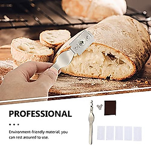 Luxshiny Sourdough Lame Blade Knife 1 Set Bread Lame Tool Set Stainless Steel Bread Bakers Slasher Tool Hand Crafted Dough Scoring Knife Cutter with Replacement Blades Cover Cutter Cover
