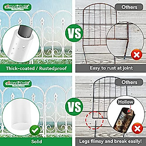 Amagabeli 5 Panel Decorative White Garden Fence 10ft(L) x32in(H) Total Animal Barrier for Dog Coated Metal Rustproof Iron Wire Border Folding Patio Garden Fencing Flower Bed Section Edging ET302