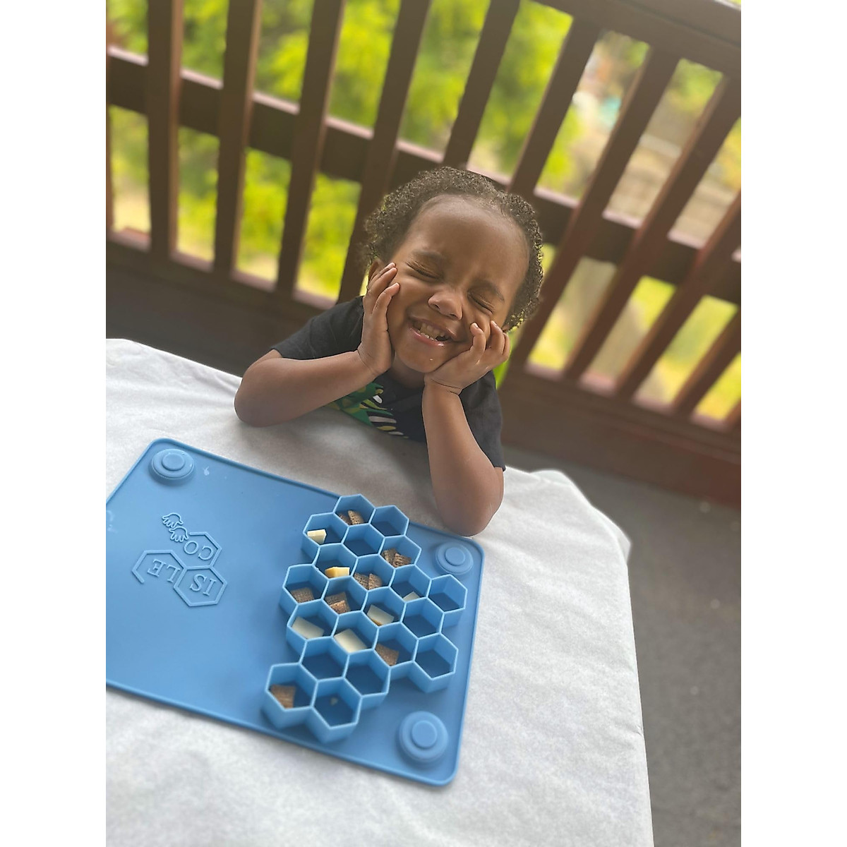 Pincer Pal Silicone Placemat: Toddler Self-Feeding & Fine Motor Skill Development | Non-Slip Mealtime Learning Tool | Baby Led Weaning |Montessori Feeding Essential (Small, Minty Breeze)