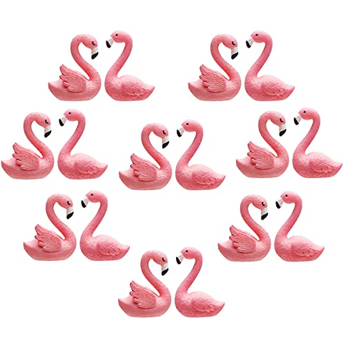 16 Pieces Mini Flamingo Miniature Figurines Fairy Garden Miniature Moss Landscape DIY Ornament Accessories (2 Styles), Cake Decoration, Micro Landscape Decoration, Car Decoration, Home Decoration