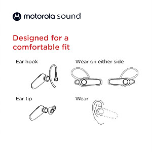 Motorola Sound HK126 Bluetooth Earpiece - in-Ear Wireless Mono Bluetooth Headset with 8-Hour Talk Time, Voice Assistant Compatible, Connects to 2 Devices - Lightweight Bluetooth Phone Earpiece