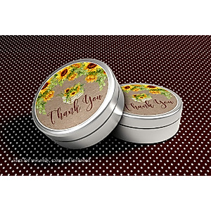 Rustic Fall Watercolor Sunflowers Thank You Sticker Labels, 40 2" Party Circle Stickers by AmandaCreation, Great for Party Favors, Envelope Seals & Goodie Bags