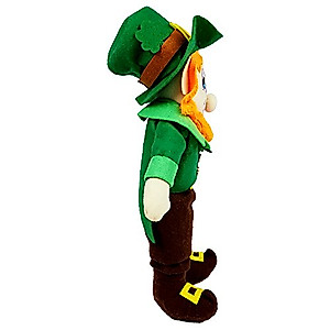 Colonel Pickles Novelties St Patricks Day Decorations 14 Inch Leprechaun Doll Figurine with Shamrock Hat Irish Plush