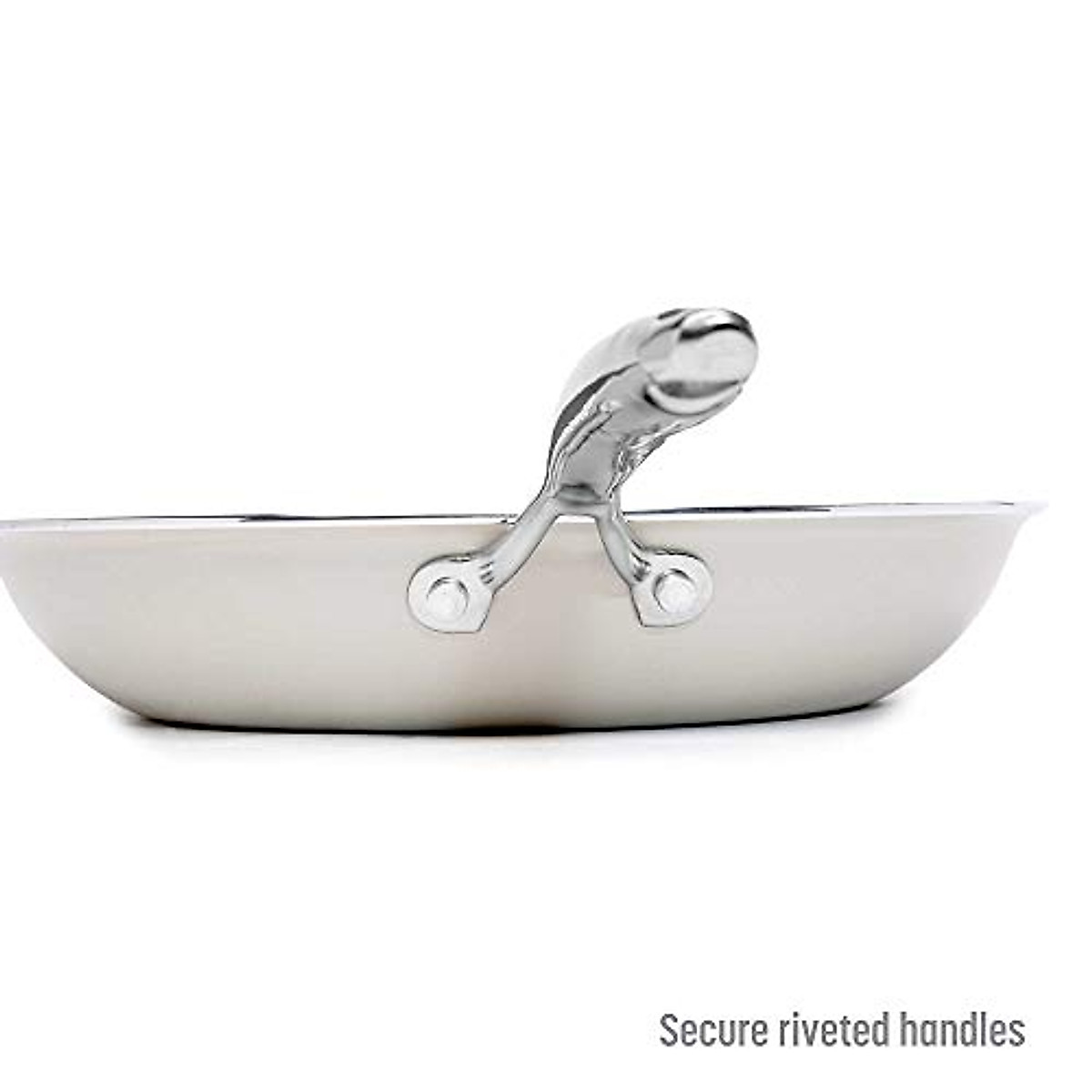 Goodful Ceramic Nonstick Cooking Set, Titanium-Reinforced Premium Non-Stick Coating, Dishwasher Safe Pots and Pans, Tempered Glass Steam Vented Lids, Stainless Steel Handles, 12-Piece, Cream