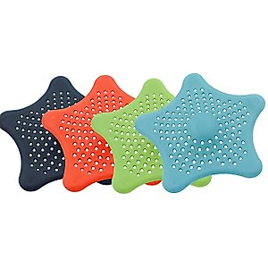 4 Package Random Color Starfish Hair Catcher Star Bathroom Drain Strainer Hair Catcher Bathtub Shower Drain Cover Hair Trap Hair Catcher Bathtub Drain Strainers Protectors Cover Filter for Kitchen