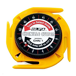 OLFA Chenille Cutter (CHN-1) - Multi-Purpose Rotary Blade Cutter w/ 24 Edges & 4 Sizes for Chenille Fabric, Crafts, Sewing, Quilting, Replacement Blade: OLFA CHB-1