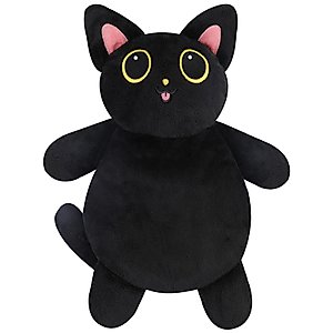 Yipem Microwave Heating Pad for Period Cramps Pain Relief - Microwavable Stuffed Animal for Cramps Neck Shoulder Muscles Knee Joints - Cute Cat Gifts for Women - Small Black Cat