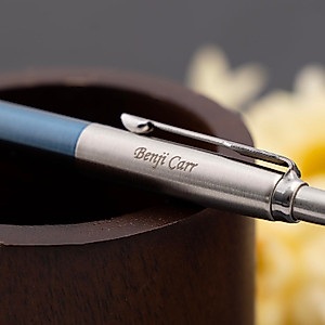 Dayspring Pens Parker Personalized Jotter Gel Pen. Custom Engraved (Waterloo Blue)