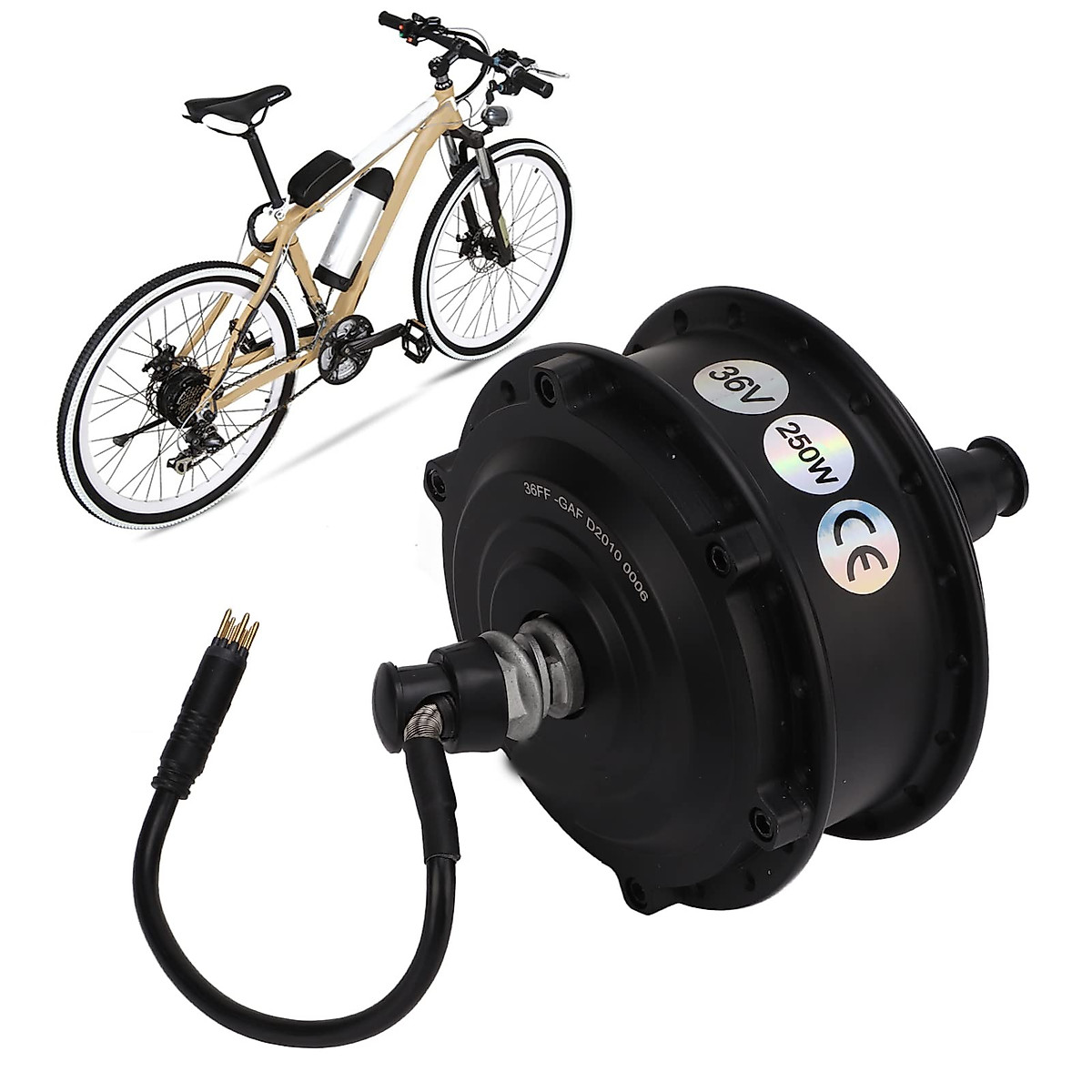 BTER Electric Bicycle Hub Motor, 36V 250W Waterproof Front Wheel Ebike Conversion Motor Kit with 3 Riding Modes, 25-28km/h Brushless Gear Drive for Bike Upgrade Parts