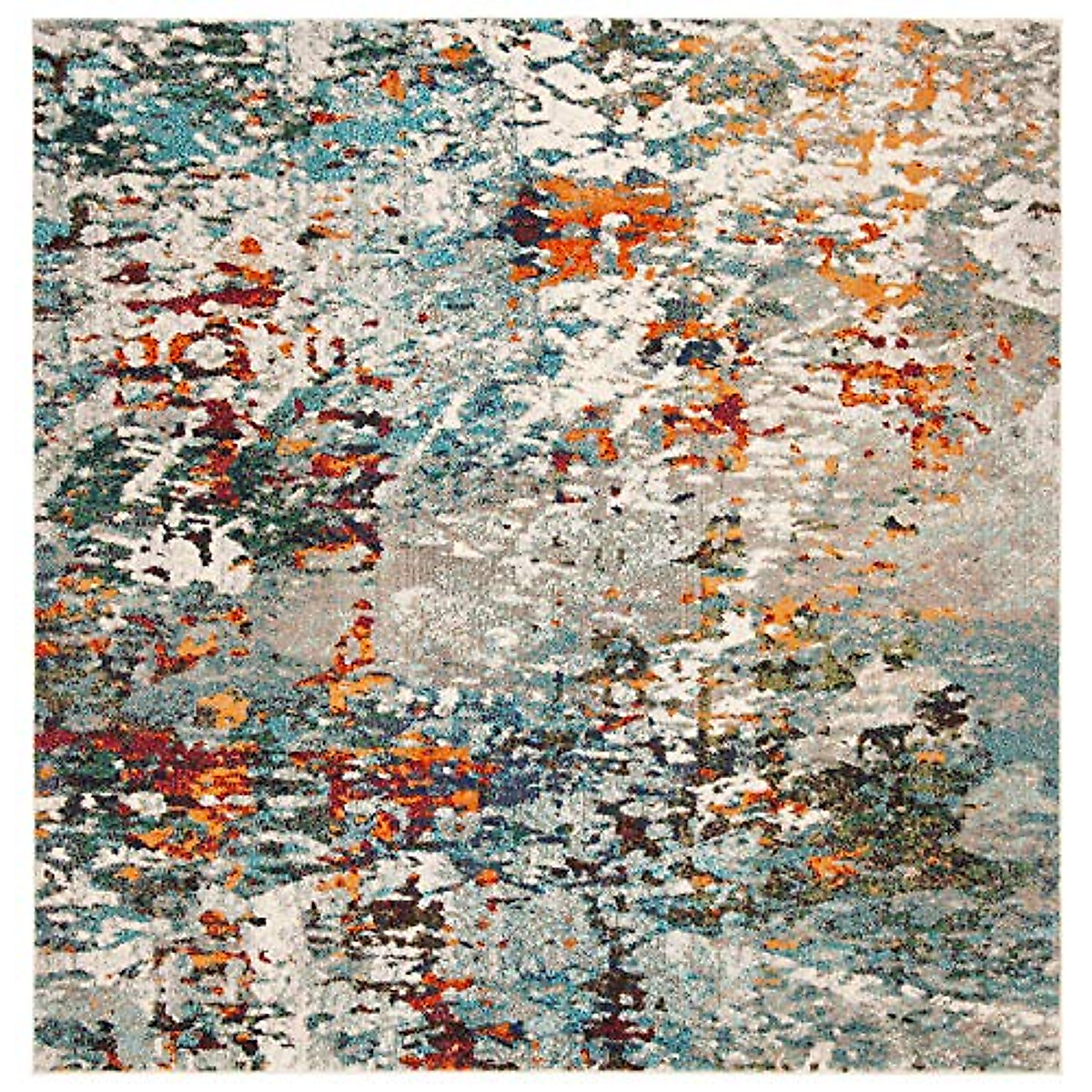 SAFAVIEH Madison Collection 10' x 14' Grey/Blue MAD471F Modern Abstract Non-Shedding Living Room Bedroom Dining Home Office Area Rug