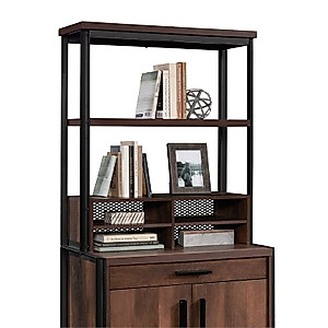 Sauder Briarbrook Engineered Wood and Metal Utility Hutch in Barrel Oak