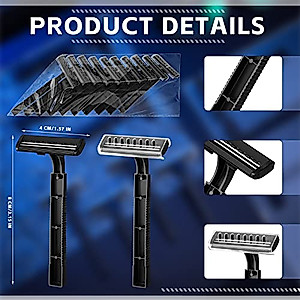 200 Pcs Disposable Razors Twin Blade Shaving Razor for Men Women Stainless Steel Bulk Razors with Clear Safety Cap Hospitality Quality Shavers Apply to Hotel Camping Traveling Home Apartment, Black