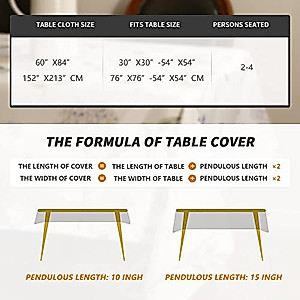 GEEORY Floral Tablecloth 60*84 Inch Rectangle Yellow Bee Tablecloths Spring Summer Table Cloth Indoor/Outdoor Seasonal Table Cover for Easter Home Kitchen Dining Parties