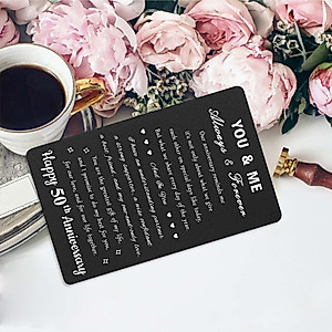 Personalized 50th Anniversary Card Gifts for Men Women - Happy 50th Anniversary Card, 50 Year Wedding Anniversary Wallet Card Present