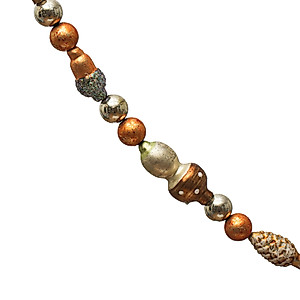 Creative Co-Op Glass Garland with Pinecones, Acorns and Mushrooms in Box, Multicolor, Multi
